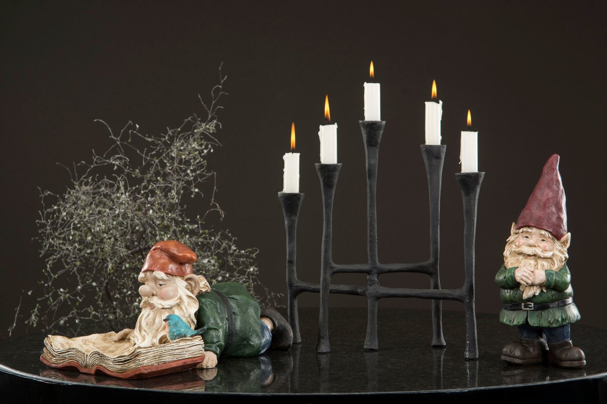 Hustomte Mörkröd 13x12x29cm - Tomte / Djur / Figurer