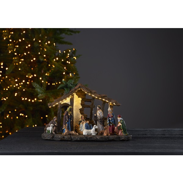 Julkrubba Panorama Nativity 37x25x19cm - Julbyar