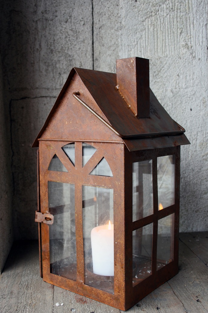 Lykta Hus Rost 20x20x36cm - Lyktor